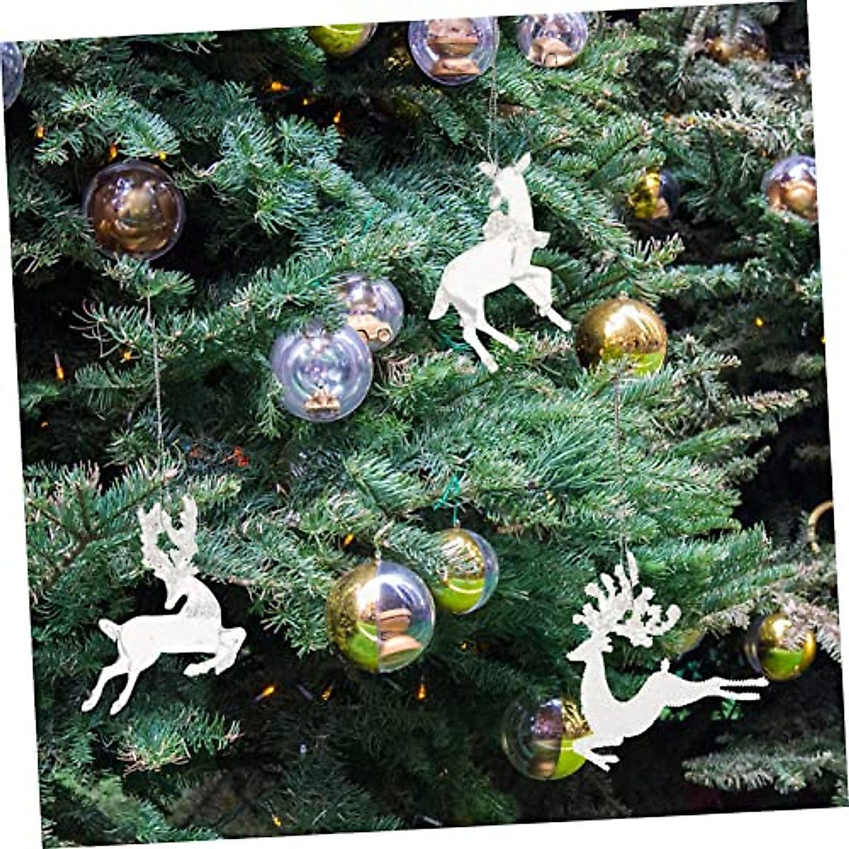 Abaodam 3pcs Deer Pendant Christmas Decor Flying Deer Ornament Acrylic Reindeer Figurine Elk Pendant Decor Elk Xmas Decor Elk Decoration Christmas Elk Pendant Acrylic Christmas Tree