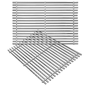 DcYourHome 7528 Cooking Grates for Weber Genesis E and S Series 300 E310 E320 S310 S320 Gas Grills, 304 Stainless Steel Grid 2 Pack for Pit Boss PB700 Series Grates 19.5 x 12.9 x 0.6