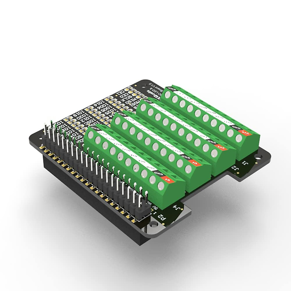 REXQualis RPi GPIO Status LED & Terminal Block Breakout Board HAT for Raspberry Pi A+ 3A+ B+ 2B 3B 3B+ 4B