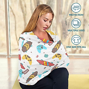 Soft Baby Car Seat Covers Gamepad and Skate Board Canopy for Infants Strollers Canopies for Newborns Babies Nursing Apron Cover for Breastfeeding