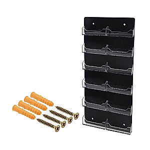 Marketing Holders Wall Business Card Holder 12 Pocket Organizers Acrylic Clear and Black Multi Slot Display Rack Gift Card or Appointment Cards Includes Hanging Hardware