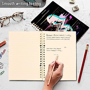 KJIZMO Cool Digital Skull Detachable Spiral Notebook with Durable Hardcover 60 Sheets Binding Note Book for Office Writing Diary