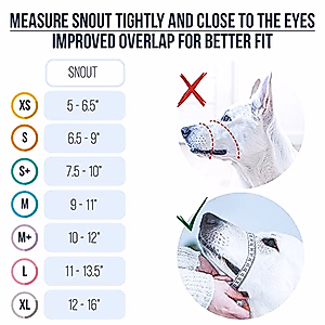 Gentle Muzzle Guard for Dogs - Prevents Biting and Unwanted Chewing Safely Secure Comfort Fit - Soft Neoprene Padding – No More Chafing – Training Guide Helps Build Bonds with Pet (M, Grey)