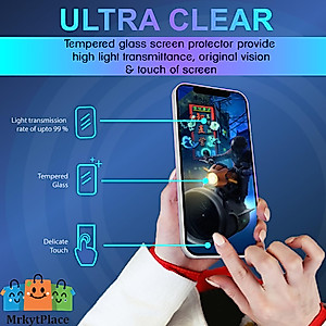 MRKYTPLACE 3 Pack Screen Protector for iPhone 13 Pro Max + 3 Pack Camera Lens Protector,Sensor Protection,Speaker Shield ,Easy Installation Frame ,Case Friendly Tempered Glass Film,[9H Hardness] - HD [6 Pack]