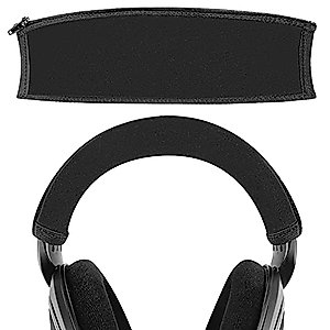 Geekria Flex Fabric Headband Cover Compatible with Sennheiser HD598 HD579 HD559 HD558 Headphones, Head Cushion Pad Protector, Replacement Repair Part, Sweat Cover, Easy DIY Installation (Black)