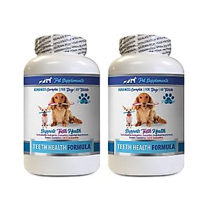 PET SUPPLEMENTS Dog Bad Breath Chews - Dog Teeth Health Formula - Advanced Support Complex - Overall Health - Vitamin b3 for Dogs - 2 Bottles (120 Tablets)