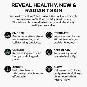 Dermasuri Deep Exfoliating Back Scrubber -Bath & Shower Back Scrub - Body Exfoliator Scrub Tool - Skin Care for Women & Men - Exfoliation Body Scrubber for Shower 27 Inches Long, 8 Inches Wide