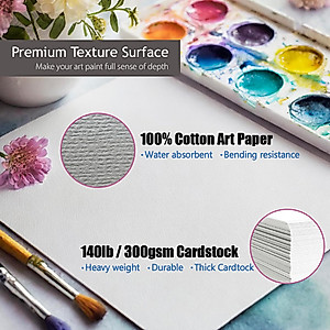 ANSSDO 50 Pack 5x7 Inch White Cotton Watercolor Cards with Envelopes, Foldable, Heavyweight 140lb, Greeting Cards for All Occasions