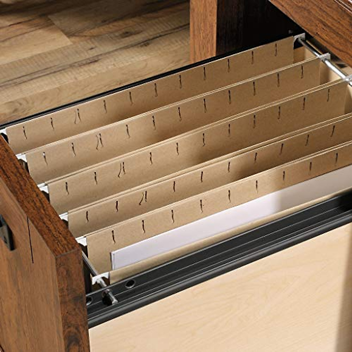 Sauder Carson Forge Computer Desk, Washington Cherry finish