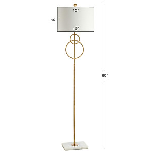 JONATHAN Y JYL1097A Haines 60" Modern Circle Marble/Metal LED Floor Lamp Classic,Glam,Transitional for Bedrooms, Living Room, Office, Reading, Gold