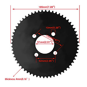 YOXUFA 60 Tooth Sprocket 35 Chain 51mm Bore Replacement for Go Cart Kart Predator 79cc 212cc 420cc 6.5hp 13hp Engine Go Cart Kart Drift Trike ATV Heavy Duty Steel Powersports Accessoried Parts