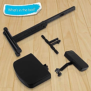 PYLE Drum Throne - Guitar Stool, Foldable & Portable Chair w/ Backrest & Footrest, Adjustable Music Stool for Adults, Padded Cushioned Seat & Back