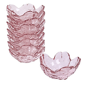 Bettli Glass Bowls Set Cute Sakura Shaped Dish for Snack ice cream Soy Sauce Pack of 8 Pink