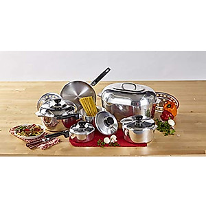 IMUSA USA Heavy Duty 13-Piece Cast Aluminum Cajun Cookware Set, Silver