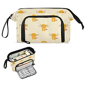 IHCVHQX Cute Yellow Axolotls Pencil Case Large Capacity Pencil Pouch Pen Bag Office Stationery Organizer Pencil Bag for Teens Girls Boys Adults Student