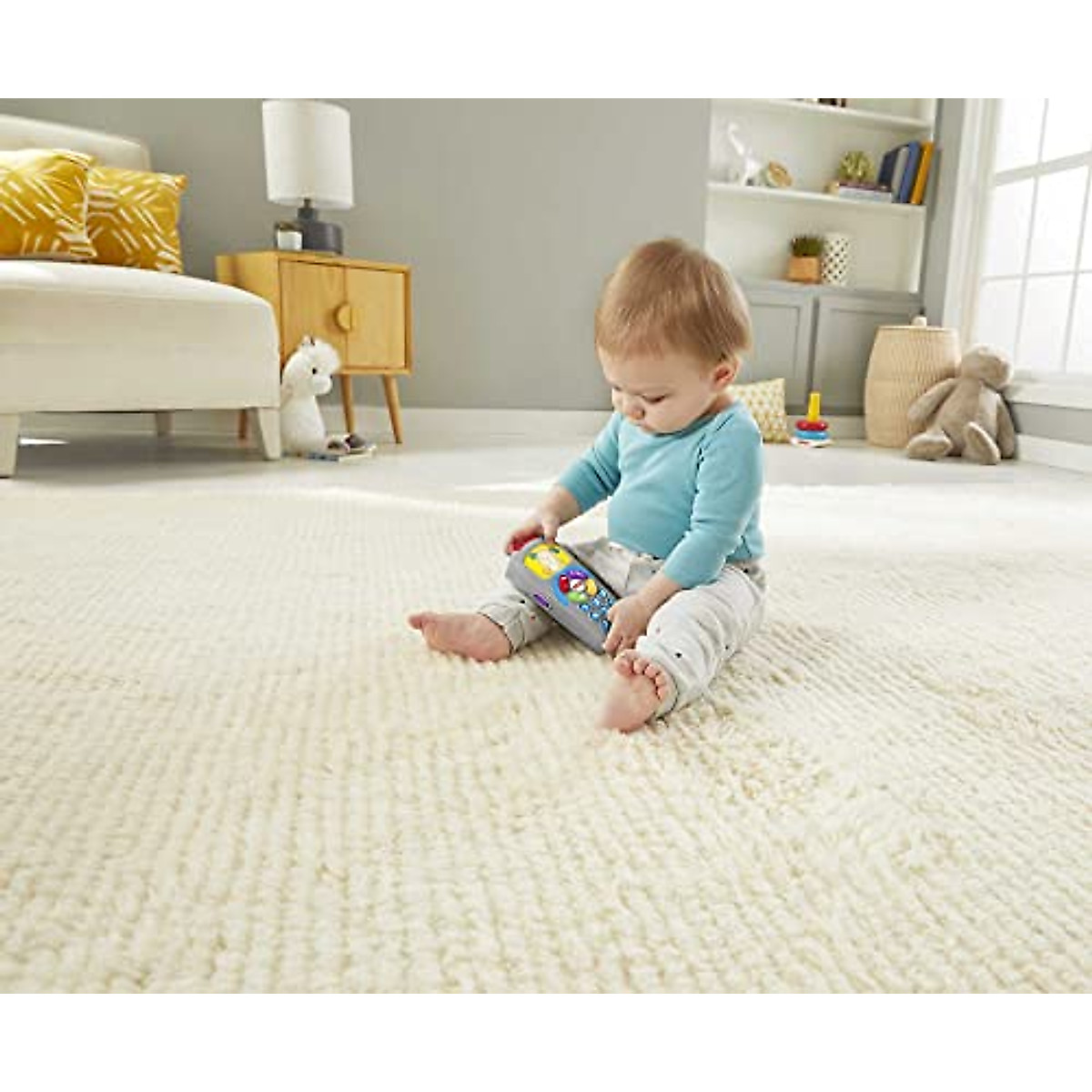 Fisher-Price Laugh & Learn Baby Learning Toy Puppy’S Remote Pretend Tv Control With Music And Lights For Ages 6+ Months