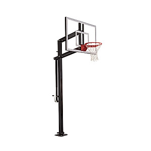Goalsetter X454 In Ground Adjustable Basketball System with 54-Inch Glass Backboard and Flex Rim