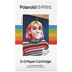 Polaroid Hi-Print 2X3 Paper Cartridge 20 sheets + Purple Album Holds 64 Photos