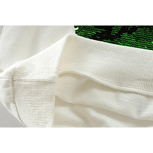 Little Hand Baby Girls Pullover Sweatshirts Toddler Flip Sequin Four Leaf Shamrock Shirts Long Sleeve Kids Clover Tops for 2t 3t