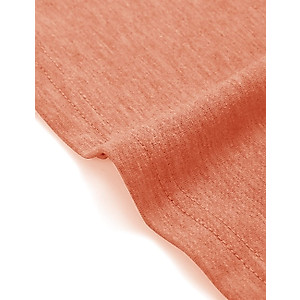 MIROL Women's Half Sleeve T Shirts Fashion V Neck Oversized Loose Tops Solid Casual Basic Blouses Orange