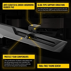 Antec GPU Support Bracket, GPU Holder Brace Graphics Card GPU Support Video Card Holder Bracket, Video Card Sag Holder/Holster Bracket Support - Dagger Black