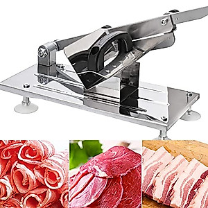 VETAKING Manual Frozen Meat Slicer Food Slicer Kitchen Meat Slicer Bread Cheese Fruit & Vegetable Stainless Beef Cutter Cutter Machine for Home Cooking of Hot Pot Shabu Shabu Korean BBQ