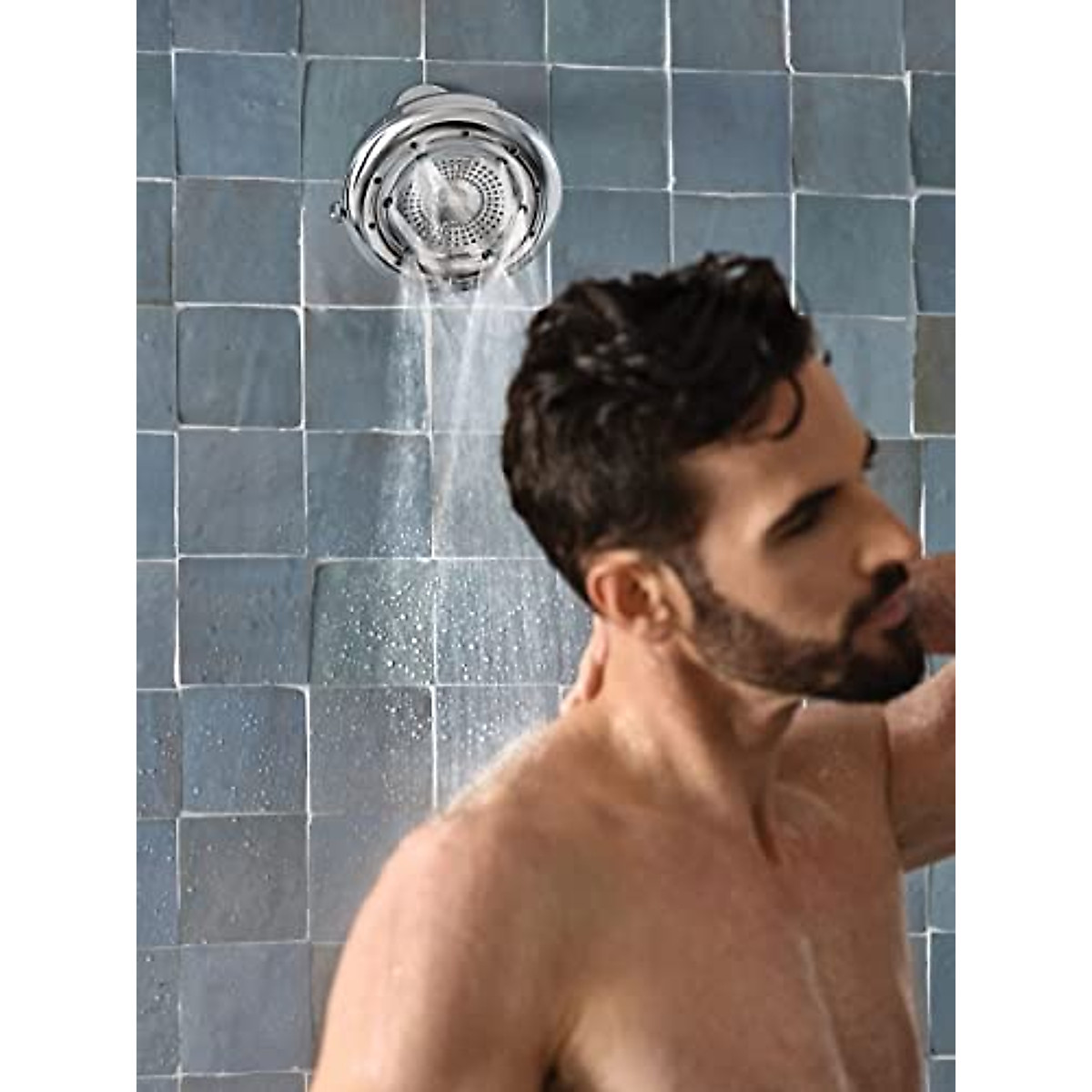 Moen N400R0CH Quattro Rainshower Showerhead with Four Unique Shower Experiences, Chrome