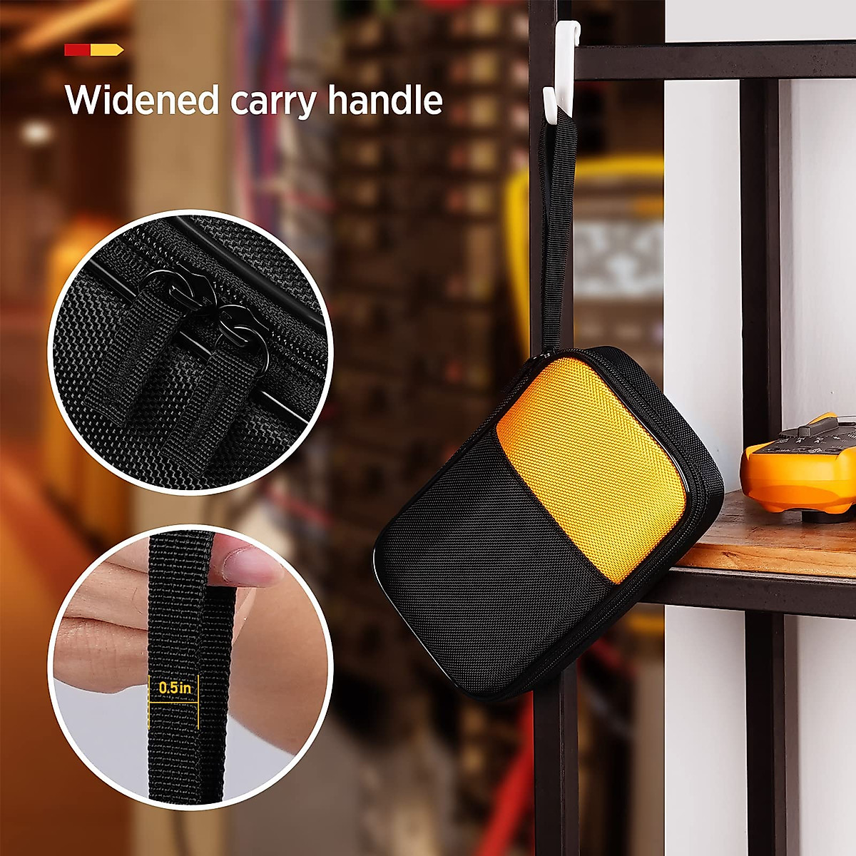 KingSung Zippered Soft Tool Carrying Case for Fluke 117/116/115/114/113 Digital Multimeter 62 Max and Many More, with Smooth Zipper and Thick Wrist Strap, Built-in Shock-Proof Cotton, Single-Layer