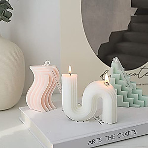 3PcsTwist Candle Aesthetic Candles Soy Wax Geometric Shaped candlesU Shaped, S Shaped and triangleCandle ,Art Decorative Candles for Wedding Birthday Decorative Gift