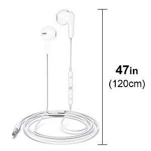 ANLINKSHINE 3.5mm Wired in-Ear Gaming Earphones, Headset with Microphone and Volume Control, Stereo Earbuds Compatible with Xbox Series X, Series S, Xbox One, PS5, PS4, Switch (White)