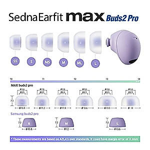 AZLA SednaEarfit MAX for Galaxy Buds2 Pro / 2 Pairs (Size L)