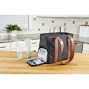Dr. Brown's Breast-Pump Carryall Storage Diaper and Tote Bag - Black and Brown