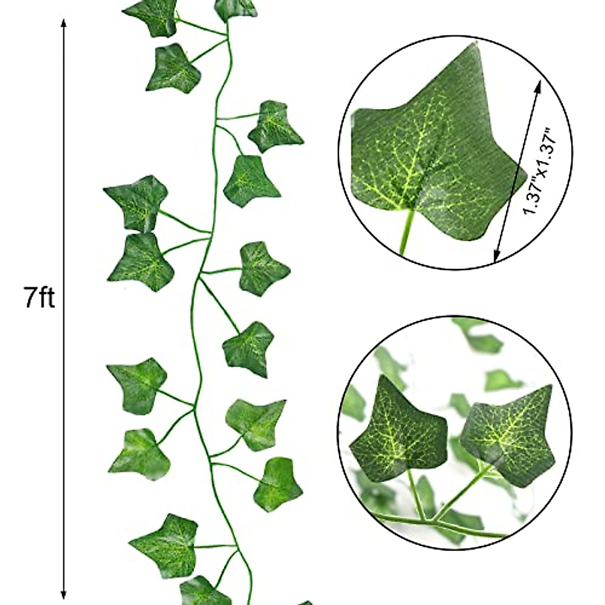 HATOKU 18 Pack Fake Vines Ivy Garland Artificial Ivy Leaves Greenery Garlands Fake Hanging Plant Vine for Bedroom Wedding Wall Indoor Outdoor Decoration, 126 Feet