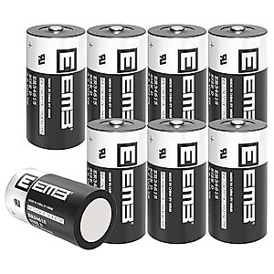 EEMB 8Pack ER34615 D Cell Batteries 3.6V Lithium Battery 19Ah Li-SOCL₂ Non-Rechargeable Battery LS-33600 SB-D02 XL-205F for CNC Machine Tool, Injection Molding Machine,Printing Machine,Meter,Clock