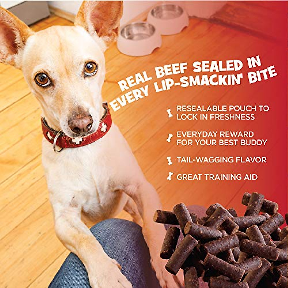 Pro Pac Beef Flavored Woof 'Em Down Sticks Dog Treats, 7.2-Ounce Bag