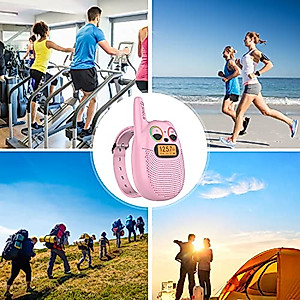 Qniglo Walkie Talkies for Kids Rechargeable, 2 Pack Kids Walkie Talkie with FM Handheld Walki Talki with Wearable Lanyard & Wrist for Outdoor Camping Games & Birthday Xmas Toys Gifts for Boys Girls