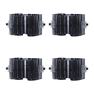 YIWULA 4PCS Mop Broom Holder No Drill Stainless Steel, Mop Broom Organizer Wall Mounted Heavy Duty with Hooks Hanger, Storage Rack Self Adhesive for Bathroom, Kitchen, Office (Black)