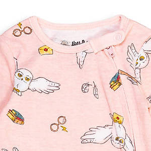 Harry Potter Newborn Baby Girls 2 Pack Sleep N' Play Coveralls Pink/White 3-6 Months