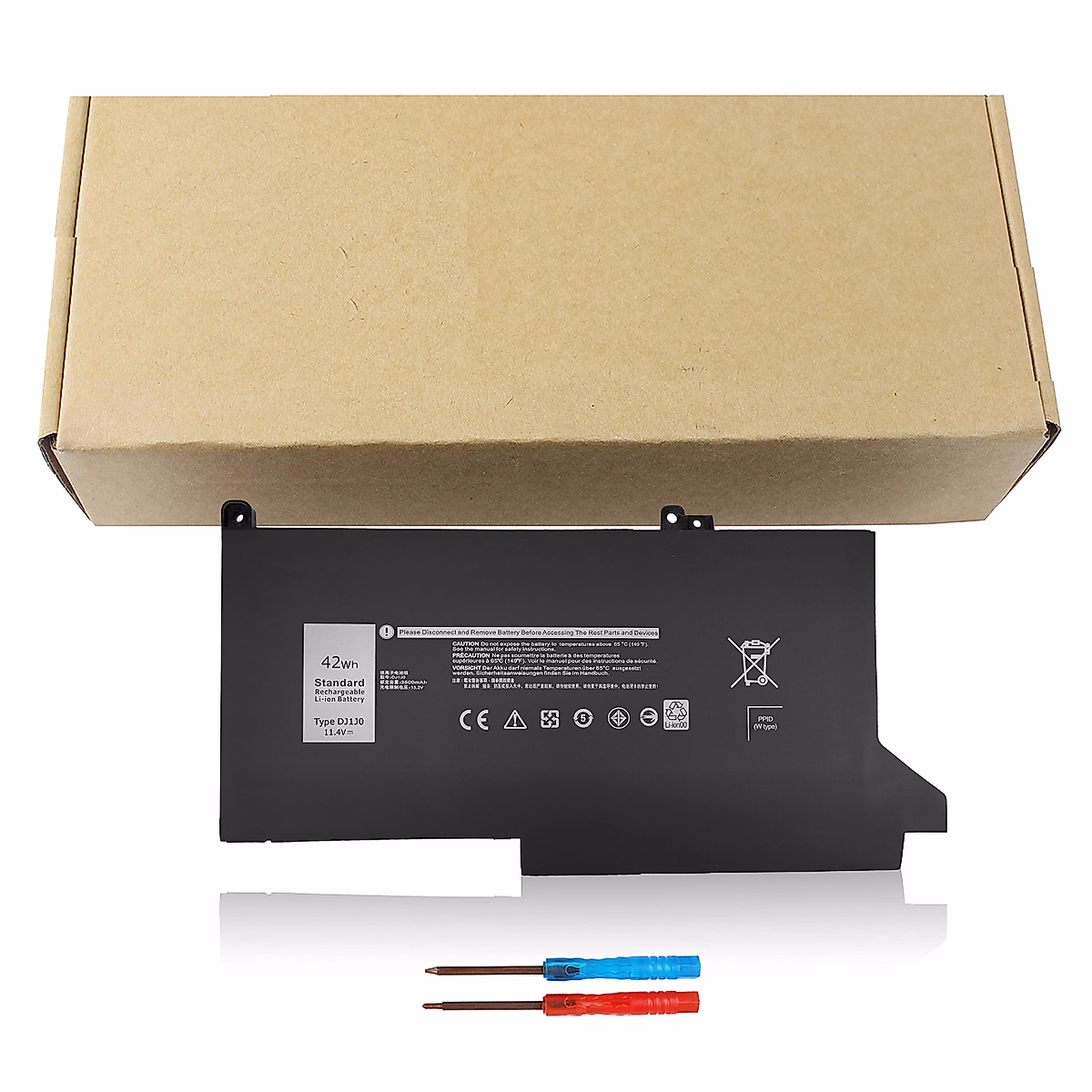 Shyarweyy 42Whr 11.4V Battery DJ1J0 for Dell Latitude 12 7280 E7280 7290 E7290 13 7380 E7380 7390 E7390 14 7480 E7480 7490 E7490 Series DJ1JO P28S P28S001 451-BBZL KHY0C K8X0T1 ONFOH PGFX4 C27RW