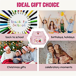 Aobiono Kawaii Strawberry Backpack Mini Cute Anime Aesthetic Pink Lace Polka Dot Small Bookbag Japanese Cartoon Fruit Bag