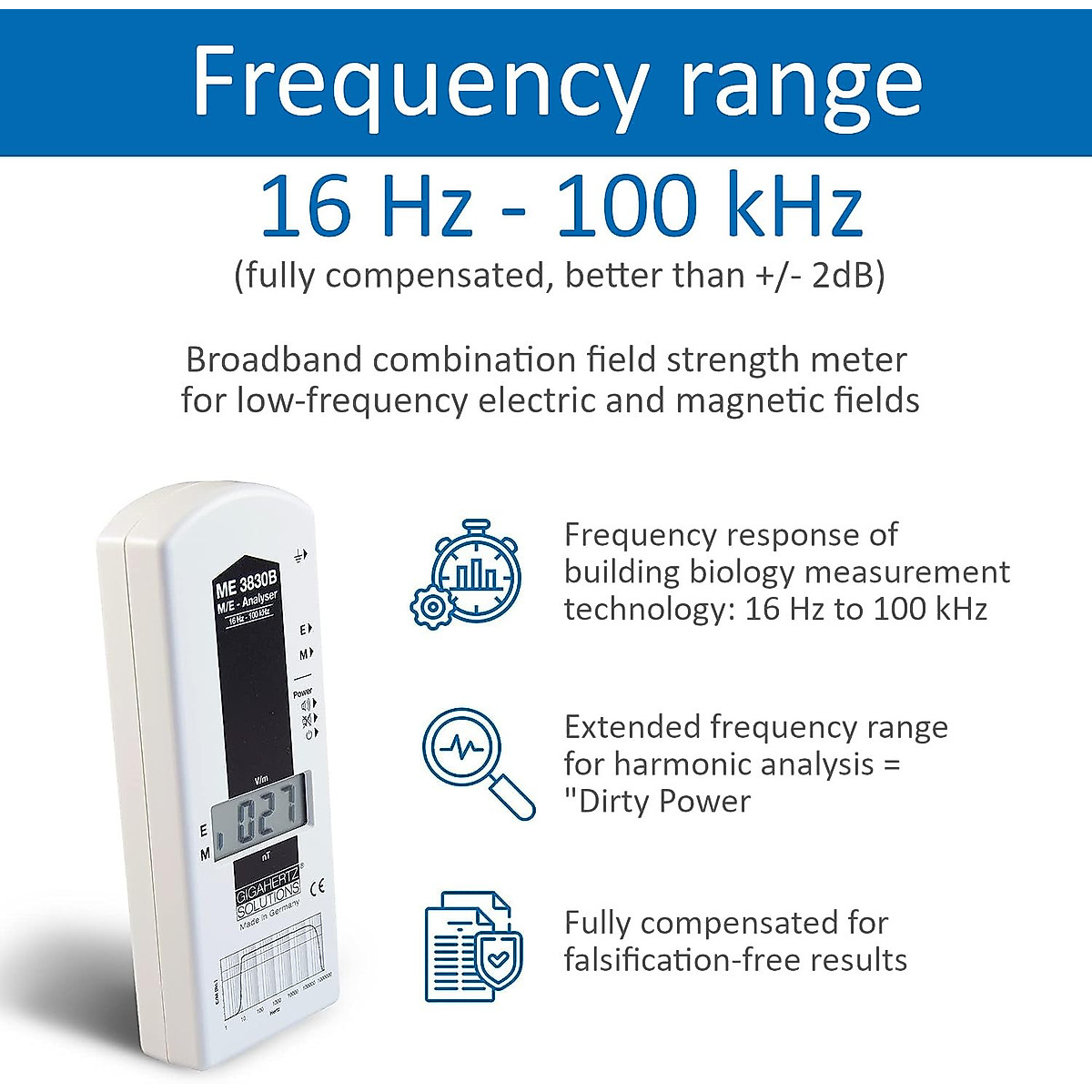 ME3830B - Standard Electromagnetic Field Meter for Low Frequency 16 Hz - 100 kHz