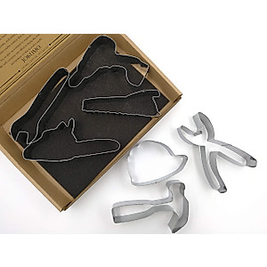 JOKUMO Tools Cookie Cutters Set – 7 PC High Grade 430 Stainless Steel –Wrench, Hammer, Saw, Chainsaw, Pliers, Safety Helmet and Drill