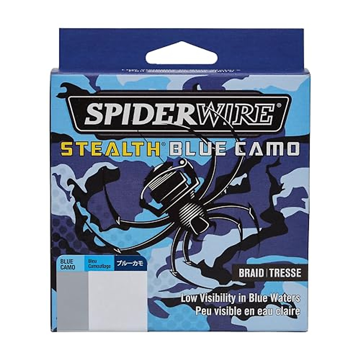 SpiderWire Stealth® Superline, Blue Camo, 30lb | 13.6kg, 200yd | 182m Braided Fishing Line, Suitable for Saltwater and Freshwater Environments