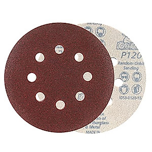 Gator 5" Random Orbit Hook & Loop Red Resin Aluminum Oxide Sanding Discs, 8-Hole, 120 Grit, 50 Pack