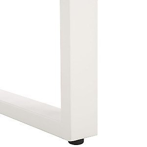 SAFAVIEH Outdoor Collection Monti Natural/White Solid Wood Bench, Ideal for Deck, Patio, Backyard, Sunroom