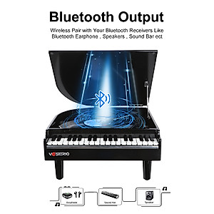 VOSTERIO Turntable HI-FI System with Dual Speakers, Belt-Driven Record Player with Bluetooth, Magnetic Cartridge, Built-in Amplifier