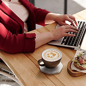 Mela Artisans Set of 4 Hand Crafted Marble Coasters - White, Octagon | Coffee Table Decor | Absorbent Keeping Surfaces Dry & Safe | Ideal for Wine Glasses, Water Cups or Beer Mugs