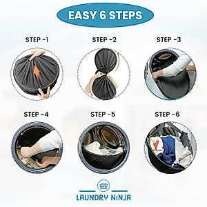 "Laundry Ninja Stitch Pop-Up Laundry Hamper: Space-Saving and Flexible Collapsible Hamper with Handles for Ultimate Clothes Management, space saving laundry hamper, Flexible laundry basket with