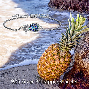 ONEFINITY Sterling Silver Pineapple Bracelet Pineapple Pendant Jewelry Mother‘s Day Gift for Women Mom