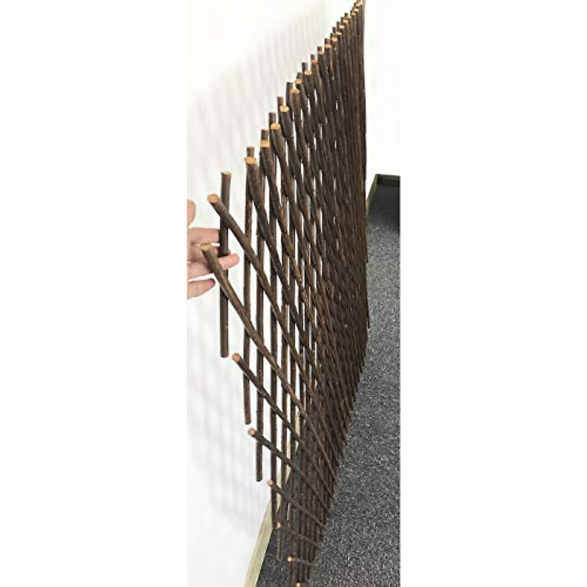 LANDGARDEN Expandable Garden Trellis Plant Support Willow Lattice Fence Panel for Climbing Plants Vine Ivy Rose Cucumbers Clematis